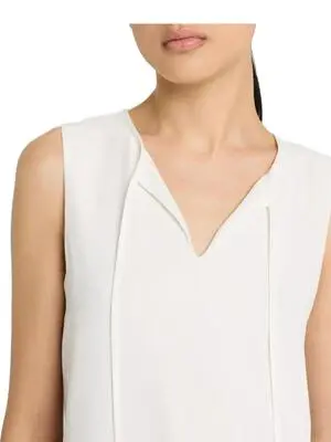 Emporio Armani Sleeveless Blouse With Front Ties - Rice