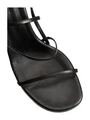 Khaite Leather Kitten-heel Strappy Sandals - Black