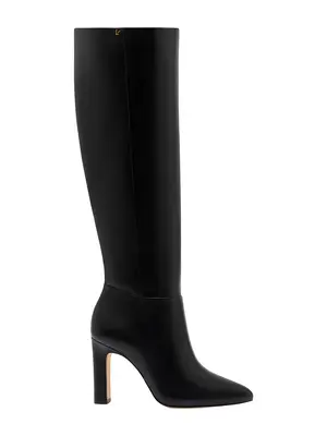 Larroude Cindy Leather Knee Boots - Black