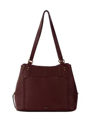 THE SAK Melrose Leather Satchel Black Cherry