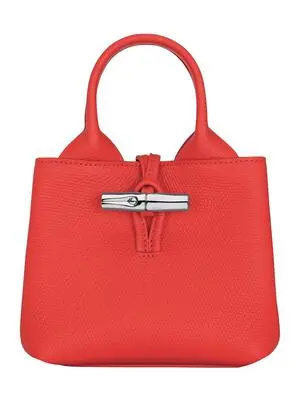 Longchamp Longchamp Le Roseau Leather Top Handle Bag Vermilion