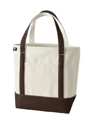 LANDS' END Open Top Canvas Tote Bag - Natural/brown Root