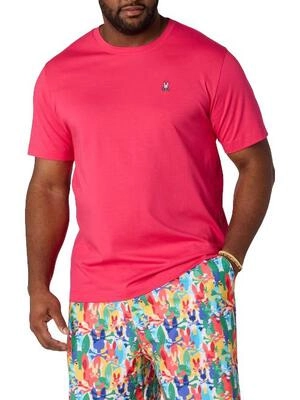 Psycho Bunny Big & Tall Crewneck T-shirt Pink