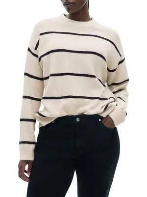 Mango MANGO Marina Striped Sweater Sand