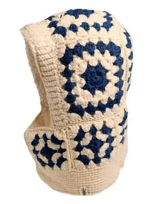 NIRVANNA DESIGNS Crochet Patch Hood - White