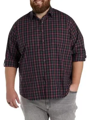 SYNRGY BY DXL Plaid Sport Shirt - Black Red