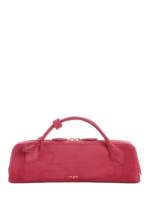 Alaïa Le Teckel Suede Clutch - Framboise