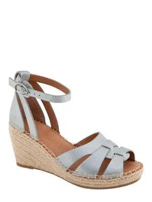 Gentle Souls By Kenneth Cole Espadrille Wedge Sandals - Silver Leather