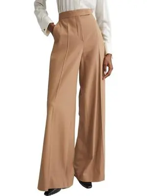 Max Mara Max Mara Ninfa Virgin Wool Wide Leg Pants Camel