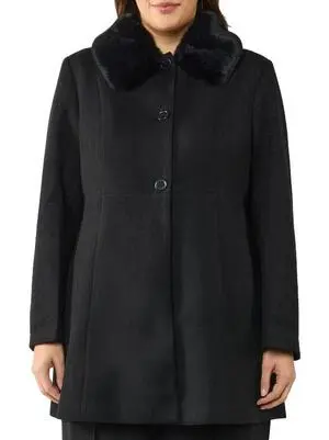 ESTELLE Darlington Herringbone Coat - Black