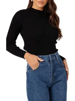 PETAL & PUP Petal & Pup Tammy Long Sleeve Rib Top Black
