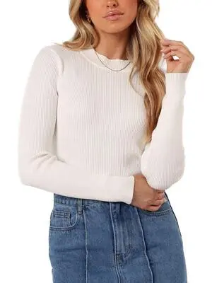 PETAL & PUP Petal & Pup Tammy Long Sleeve Rib Top White