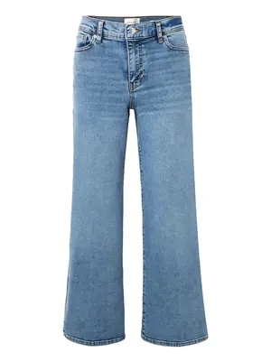 FRAME Le Pixie Slim Palazzo High-rise Wide-leg Stretch Jeans - Blue