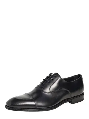 FERRAGAMO FERRAGAMO Boston Leather Lace-Up Dress Shoes Black