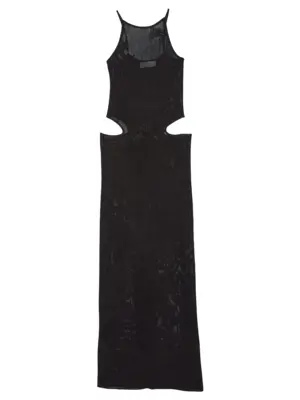 Fleur Du Mal Lace Pointelle Cutout Maxi Dress - Black