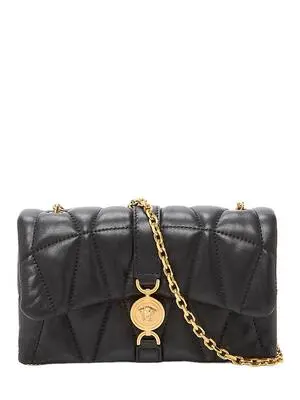 Versace Quilted Leather Crossbody Bag - Black Versace