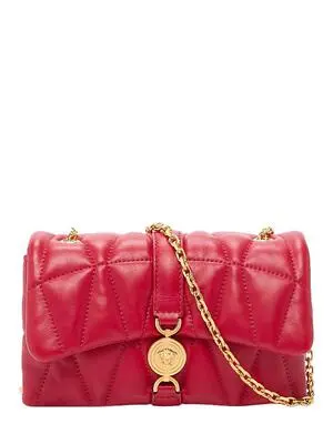 Versace Quilted Leather Crossbody Bag - Lipstick Red