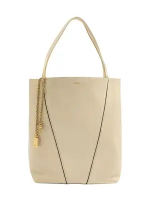 Chloé Grained Leather Tote - Beige