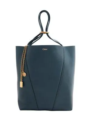 Chloé Grained Leather Tote - Blue