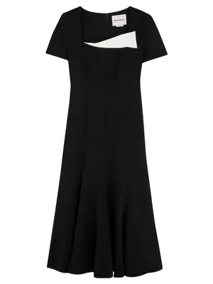 Roland Mouret Crepe Midi Dress - Black And White