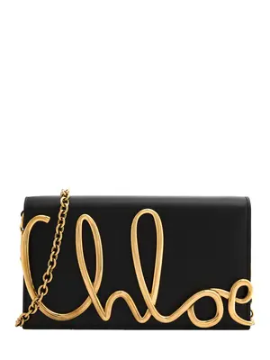 Chloé Iconic Logo Leather Cross-body Bag - Black