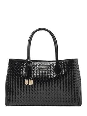 ASPINAL OF LONDON London Woven Leather Tote Bag