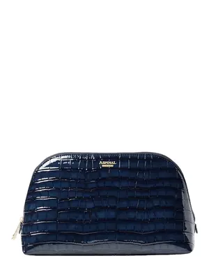 ASPINAL OF LONDON Classic Toiletry Bag In Soft Saffiano Navy