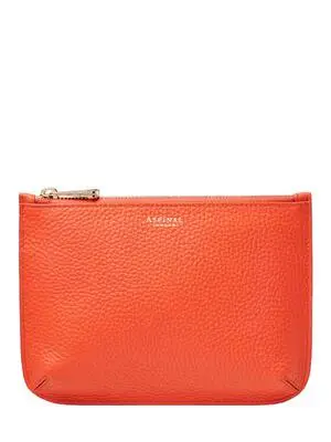 ASPINAL OF LONDON Aspinal Of London Medium Ella Pouch In Sky Pebble Orange