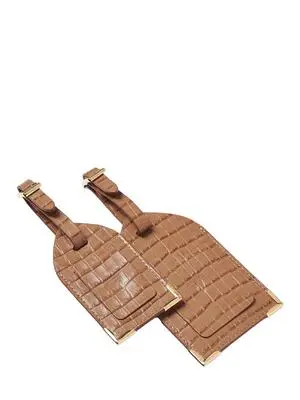 ASPINAL OF LONDON Set Of 2 Luggage Tags - Tan