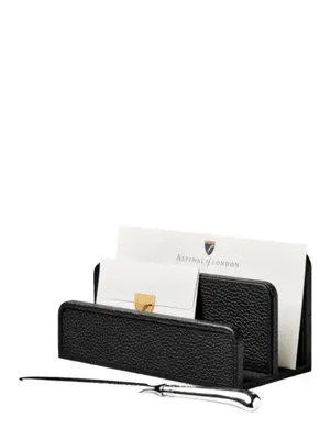 ASPINAL OF LONDON Letter Rack In Pebble - Black