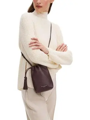 ASPINAL OF LONDON Soho Crossbody Pouch In Moleskin Woven Leather Red