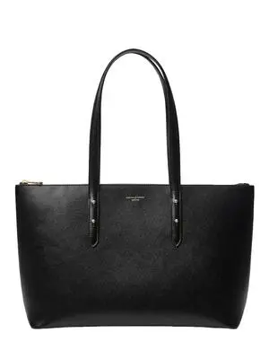 ASPINAL OF LONDON Zipped Regent Tote In Pebble - Black