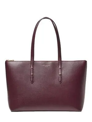 ASPINAL OF LONDON Zipped Regent Tote In Pebble - Red