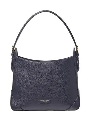 ASPINAL OF LONDON Hobo Bag In Pebble Leather - Blue