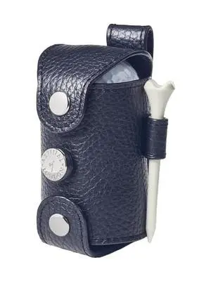 ASPINAL OF LONDON Golf Tidy In Navy Pebble Leather - Blue