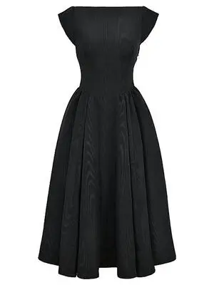 House Of Cb Debutante Satin Midi Dress - Black Moire