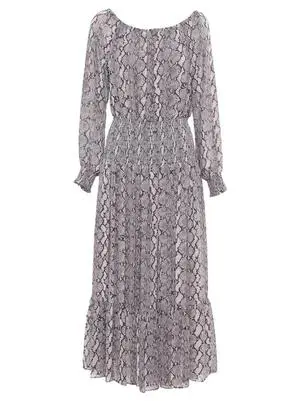 Michael Kors Michael Michael Kors Embossed Georgette Smocked Maxi Dress Multi