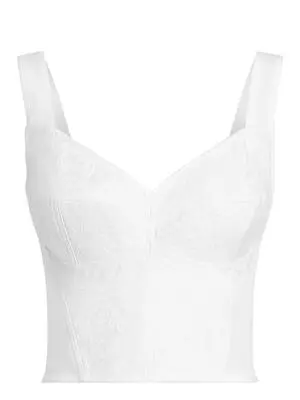Dolce & Gabbana Lace And Jacquard Shaper Corset Bustier - White