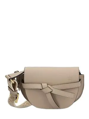 Loewe Gate Mini Crossbody Bag With Knot Detail Beige