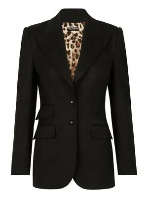 Dolce & Gabbana Gabardine Turlington Jacket - Black