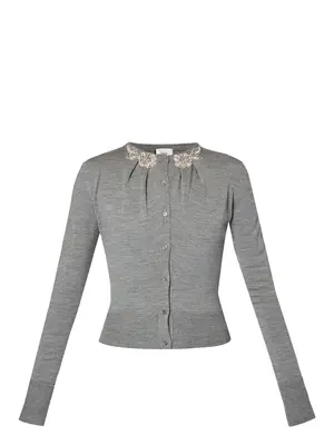 Erdem Appliqué Cardigan - Grey