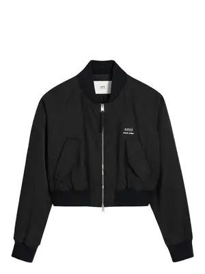 Ami Logo-lettering Bomber Jacket - Black