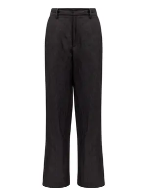 MAISON MARGIELA Single-stitch Logo Flared Trousers - Black