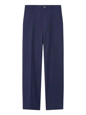 Versace Wool Tailored Trousers - Blue