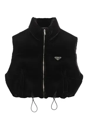 Prada Velvet Down Vest - Black