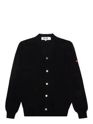 Play Comme Des Garcon Small Heart Cardigan - Black