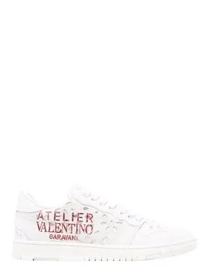 Valentino Garavani Graphic Leather Sneakers - White/red