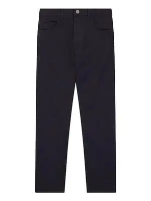 Giorgio Armani Regular-fit Five-pocket Stretch Cotton Trousers - Navy