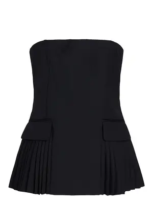 Simkhai Vita Strapless Wool-blend Bustier Top - Black