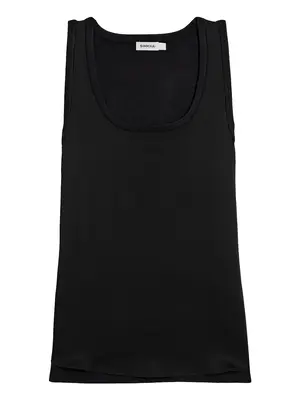 Simkhai Faro Satin-paneled Stretch-knit Tank - Black